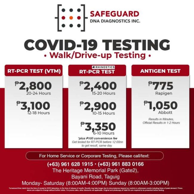 LIST: These Labs Offer Drive-Thru Swab Testing Services in Metro Manila